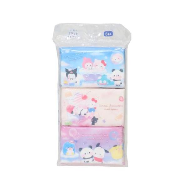 「健康 衛生雑貨」 ティッシュ サンリオ×もちもちぱんだ ポケットティッシュ おともだち カミオジャパン 水に流せる柄入りでかわいいポケットティッシュ 毎日がもっと楽しくなるキュートなZAKKAシリーズこちらは水に流せる[ポケットティッシュ...