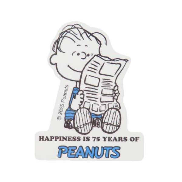 「ステッカー：キャラクター」 スヌーピー ミニデコステッカー ダイカットシール 75周年 ライナス ピーナッツ キャラクター スヌーピー75週年アイテムから新聞アートシリーズ登場 大人気[PEANUTS/SNOOPY]のキュートなステーショ...