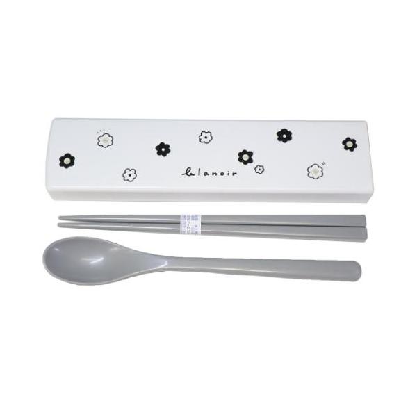 「箸 おはしセット」 コンビセット blanoir 抗菌 ツインセット スライド式 おはし＆スプーン デイジー カミオジャパン blanoirのかわいいランチ雑貨シリーズ 入学 新学期にぴったりのキュートなランチ雑貨シリーズこちらはお箸とス...