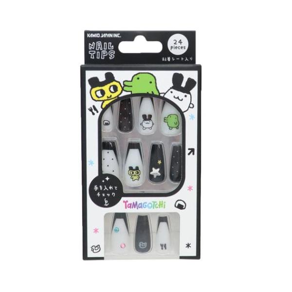 「コスメ雑貨」 コスメ雑貨 たまごっち ネイルチップ モノトーン ネイルアート 付け爪 自爪にフィットしてネイルチップ初心者でも使いやすい。 大人気[たまごっち]グッズにまたまた可愛いnewアイテム登場こちらは簡単便利な[ネイルチップ]自爪...