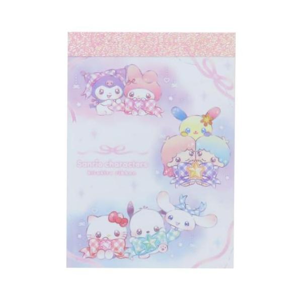 「メモ帳」 メモ帳 サンリオキャラクターズ ミニメモ サンリオ 集合 新学期準備文具 かわいい 日本製 サンリオキャラクターズ　キラキラリボンアイテムコレクション 大人気サンリオキャラクターグッズにまたまた可愛いnewアイテム登場こちらは定...