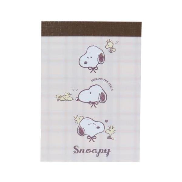 「メモ帳」 スヌーピー ミニミニメモ メモ帳 チェックフェイス ピーナッツ サッと取り出してメモできる超便利なちっちゃいメモ 大人気[PEANUTS/SNOOPY]のステーショナリーシリーズこちらは定番アイテム[ミニメモパッド]中のメモの絵...