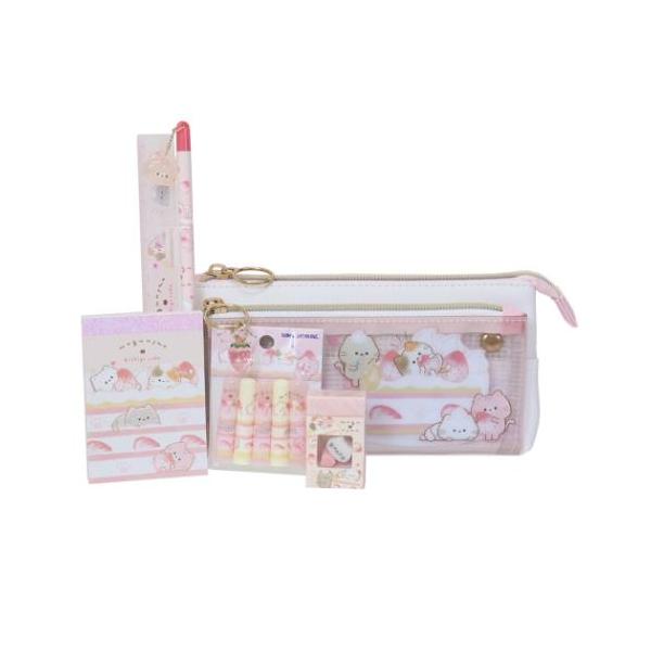 「文房具セット」 6点文房具セット もぐにゃん 文具セット カミオジャパン いちごケーキ 入学新学期にぴったりな文具6点セット 毎日が楽しくなるキュートなステーショナリーシリーズこちらは大好評の文具がパックになった[文房具6点セット]まとめ...