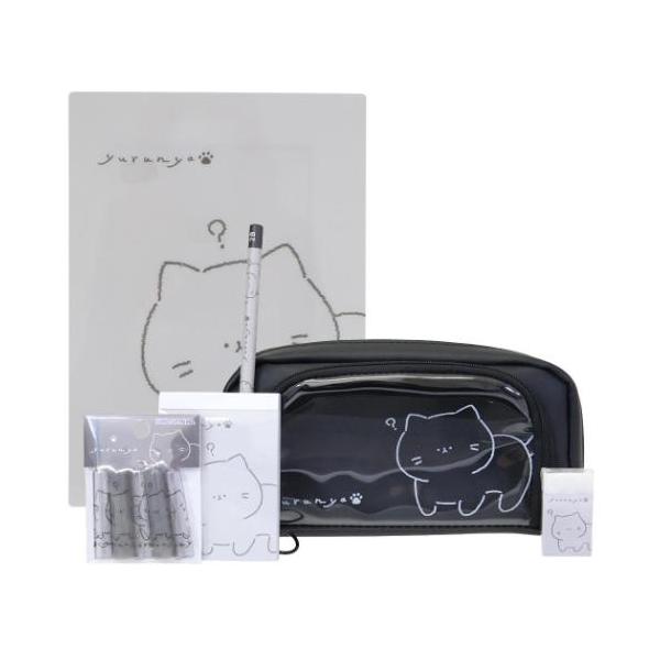 「文房具セット」 文具セット 6点文房具セット ゆるにゃー 入学新学期にぴったりな文具6点セット 毎日が楽しくなるキュートなステーショナリーシリーズこちらは大好評の文具がパックになった[文房具6点セット]まとめ買いできてプレゼントにもおすす...