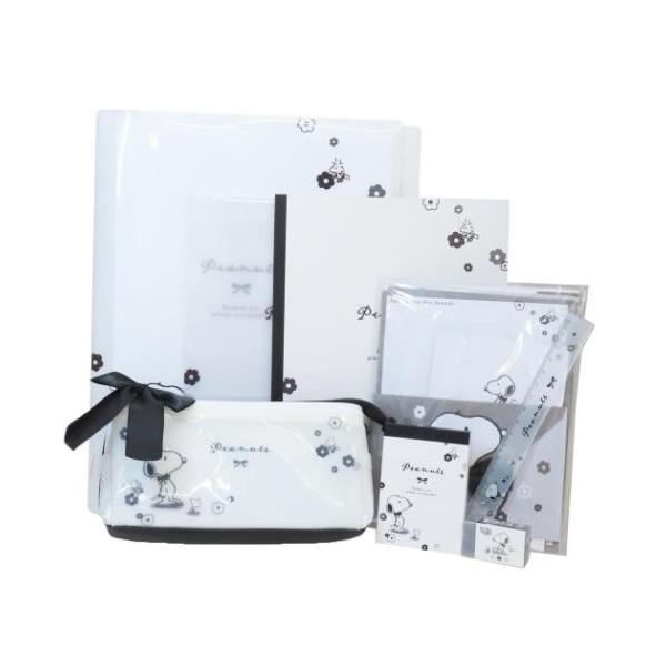 「文房具セット」 スヌーピー グッズ 文具セット キャラクター 8点文房具セット monochrome flower 入学新学期にぴったりな文具8点セット 大人気[PEANUTS/SNOOPY]のキュートなステーショナリーシリーズこちらは大...