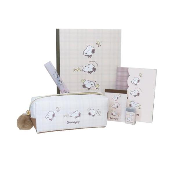 「文房具セット」 スヌーピー 6点文房具セット 文具セット チェックフェイス ピーナッツ キャラクター 入学新学期にぴったりな文具6点セット 大人気[PEANUTS/SNOOPY]のステーショナリーシリーズこちらは大好評の文具がパックになっ...