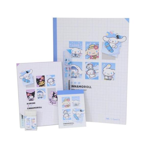 「文房具セット」 シナモロール キャラクター 文具セット 5点文房具セット ハイ！ポーズ！ サンリオ 入学新学期にぴったりな文具5点セット 大人気サンリオキャラクターのステーショナリーシリーズこちらは大好評の文具がパックになった[文房具5点...