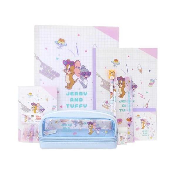 「文房具セット」 トムとジェリー グッズ 文具セット ワーナーブラザース キャラクター 10点文房具セット 入学新学期にぴったりな文具10点セット 大人気[トム＆ジェリー]のキュートなステーショナリーシリーズこちらは大好評の文具がパックにな...
