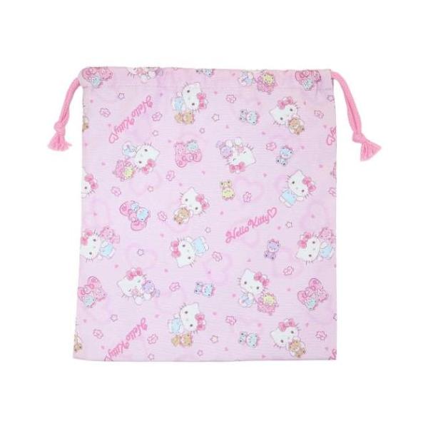 「巾着袋」 ハローキティ グッズ 巾着袋 キャラクター きんちゃくポーチM 着替えを入れたり、運動靴をいれるのにぴったりな巾着 大人気サンリオキャラクターのスクール雑貨シリーズこちらはとっても可愛い[きんちゃく袋M]体育館シューズや体操服入...