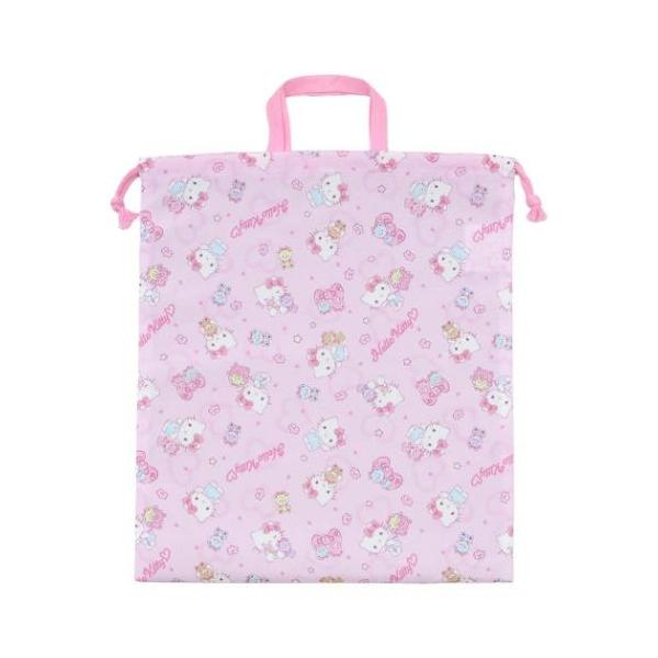「巾着袋」 ハローキティ きんちゃくポーチL 巾着袋 サンリオ キャラクター 体操服を入れたり旅行用などにイロイロ使えるビッグ巾着 大人気サンリオキャラクターのスクール雑貨シリーズこちらはとっても可愛い[きんちゃく袋L]体操着入れなどイロイ...