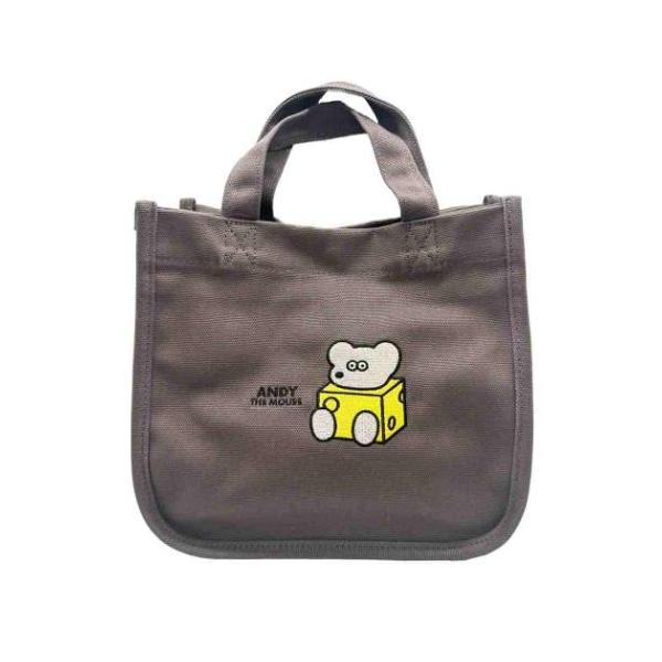 「ランチトート」 ランチバッグ ねずみのANDY ミニランチ刺繍バッグ アンディ CG プレゼント 大人気ねずみのアンディのキュートな雑貨シリーズ イラストレーター松本セイジが描く人気キャラクターしっぽのないネズミ[ねずみのANDY/アンデ...