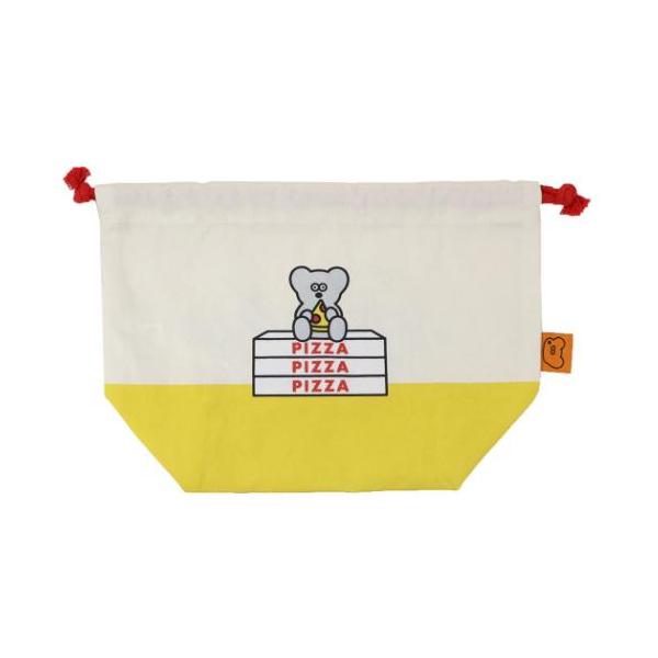 「ランチ巾着」 お弁当巾着 ねずみのANDY ランチ巾着 PIZZA柄 アンディ ロータスウイング 大人気ねずみのアンディのキュートなランチシリーズ イラストレーター松本セイジが描く人気キャラクターしっぽのないネズミ[ねずみのANDY/アン...
