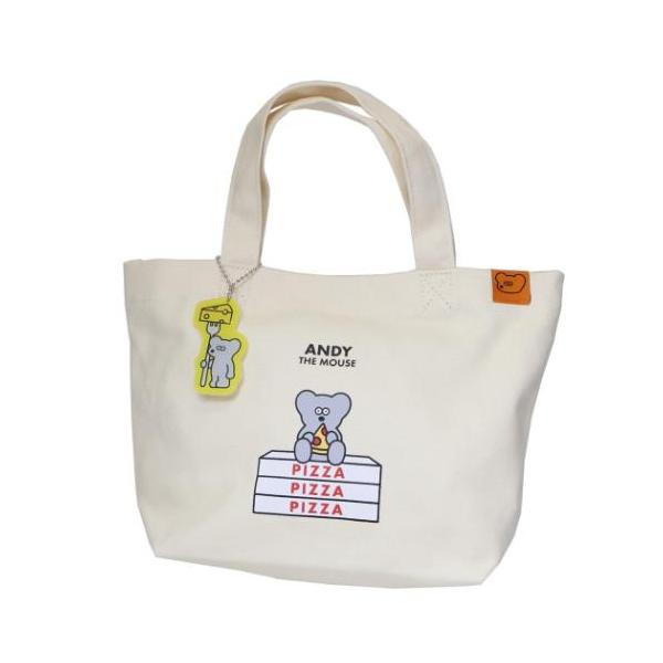 「ランチトート」 ランチバッグ ねずみのANDY チャーム付きミニランチバッグ アイボリー IV アンディ ロータスウイング 大人気ねずみのアンディのキュートなランチシリーズ イラストレーター松本セイジが描く人気キャラクターしっぽのないネズ...