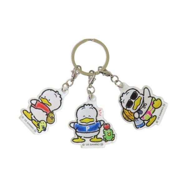 「キーホルダー」 あひるのペックル サンリオ キャラクター キーリング 3連アクリルキーホルダー 35th C 3連で目を引くダイカットのアクリルキーホルダー 大人気サンリオキャラクターグッズにまたまた可愛いnewアイテム登場こちらはコレク...