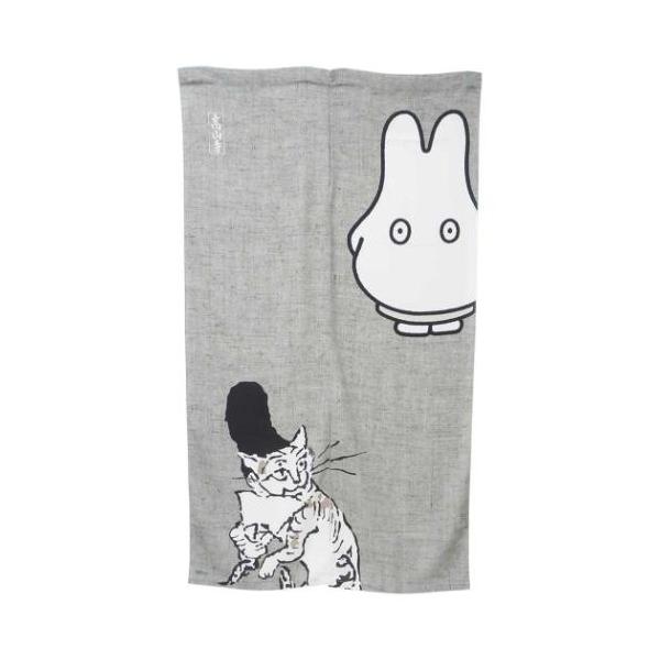 「壁掛け のれん」 ミッフィー 絵本キャラクター のれん カーテン miffyx鳥獣戯画 B ディックブルーナ ちりめん素材の涼しげなカーテン ディックブルーナの人気絵本[miffy/ミッフィーちゃん]グッズにまたまた可愛いnewアイテム登...