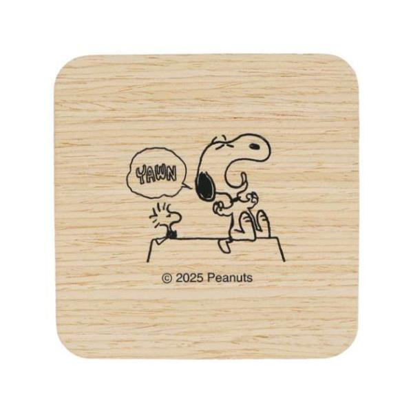 「食器その他」 スヌーピー グッズ テーブルウェア キャラクター 木製角コースター アクビ スヌーピー木製食器＆カトラリーシリーズ 大人気[PEANUTS/SNOOPY]からまたまた可愛いアイテム登場こちらは木製の[コースター]インテリアに...
