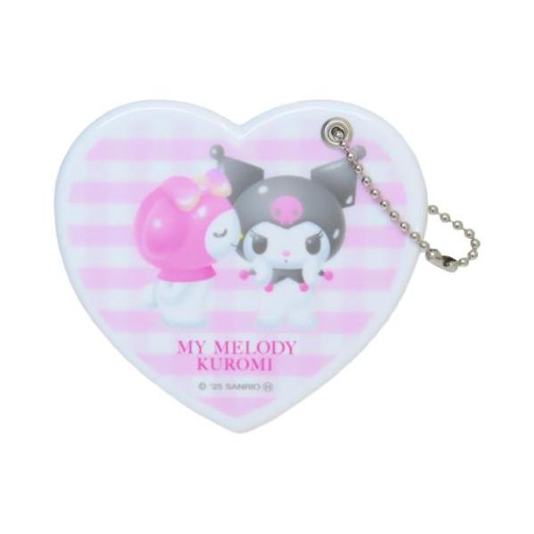 「手鏡」 ハート型スライドミラー　マイメロディ＆クロミ 手鏡 サンリオ マリモクラフト チェック サッと取り出してメイクチェックできる 大人気サンリオキャラクターグッズにまたまた可愛いnewアイテム登場こちらは便利な[コンパクトミラー]スラ...