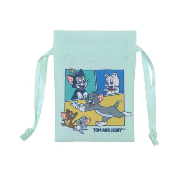 「巾着袋」 トムとジェリー キャラクター ミニ巾着袋 豆巾着 85 YEARS OF LAUGHS ワーナーブラザース アクセサリーやイヤホンなど小物を入れるのにぴったり 大人気トム＆ジェリーグッズにまたまた可愛いnewアイテム登場こちらは...
