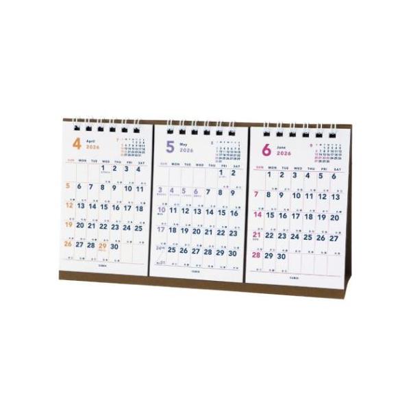 「実用 教養」 2026Calendar ベーシック 卓上3ヶ月カレンダー 卓上カレンダー2026年 4月始まり ホワイト 実用 インテリアツールとしての美しさと機能を求めて 見やすいタイプフェース、メモの記入欄などカレンダーとしての美しさ...
