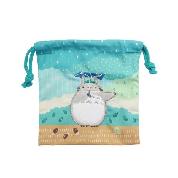 「巾着袋」 となりのトトロ キャラクター 巾着袋 きんちゃくポーチ S ぽつぽつ雨 新入学 スタジオジブリ 幼稚園や小学校でのコップ袋や旅行用のポーチとして大活躍 宮崎駿監督の名作[となりのトトロ]グッズにまたまた可愛いNEWアイテム登場こ...