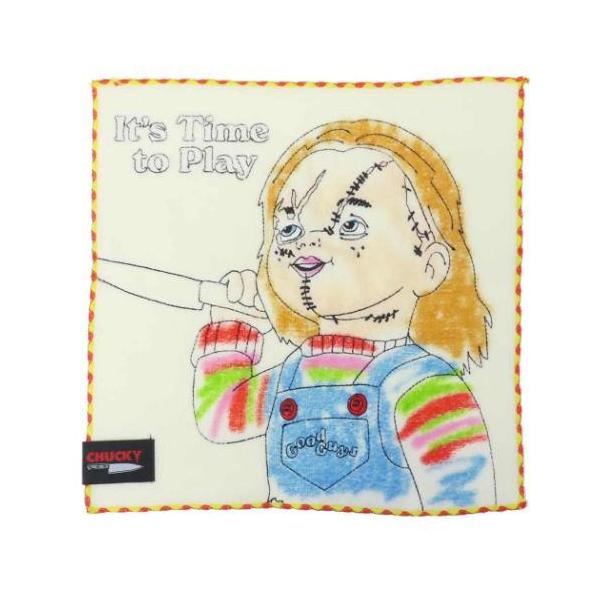 「ハンドタオル」 ハンドタオル CHUCKY チャッキー シャーリングミニタオル タイムトゥプレイタオル 汗拭きタオル 全面刺繍 抗菌防臭加工 シャーリングタイプで柔らかな手触り＆吸水もバツグン ホラームービーで人気の[CHUCKY/チャッ...