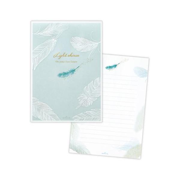 「ステーショナリーその他」 レターパッド ライトシャインズ 便箋 日本ホールマーク LSフェザーフューチャー カワイイ手紙で大切な人に気持ちを届けよう 自由な未来に光が差しますように…飛躍のモチーフ 羽根を描いたレターパッドこちらはエンボス...
