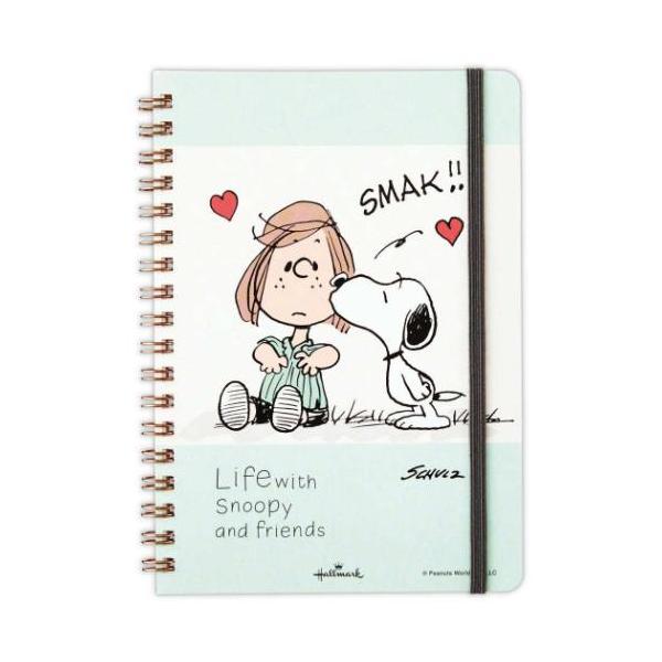 「ミニノート リングノート」 スヌーピー B6 サイズ リングノート SNLFグリーン Life with Snoopy and Friends ピーナッツ キャラクター 使いやすいスB6サイズのリングノート 持ち歩きやすいゴムバンド付きB...
