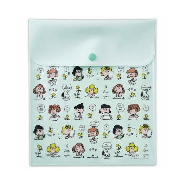 「ミニポーチ クリアポーチ」 スヌーピー キャラクター ポーチ フラットポーチ SNLFグリーン Life with Snoopy and Friends 文具やお薬などの小物類の持ち歩きにちょうどいいサイズのポーチ スヌーピーとガールズが...