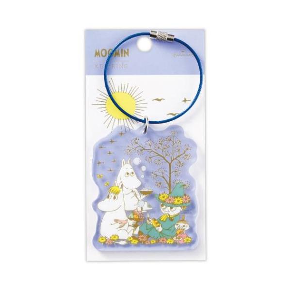 「キーホルダー」 ムーミン キャラクター キーリング アクリルキーホルダー MOHNブルー Happy in Nature 北欧 リュックやカバンにつけられるアクリルキーホルダー お茶を楽しむムーミンたちのキーホルダー「Happy in N...