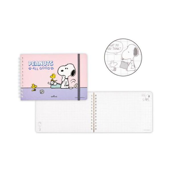 「ミニノート リングノート」 スヌーピー リングノート 横型リングノート Peanuts All Good SNAG THINK ピーナッツ 日本ホールマーク 「THINK」をテーマにした横型ノート 大人気PEANUTS/SNOOPYからま...