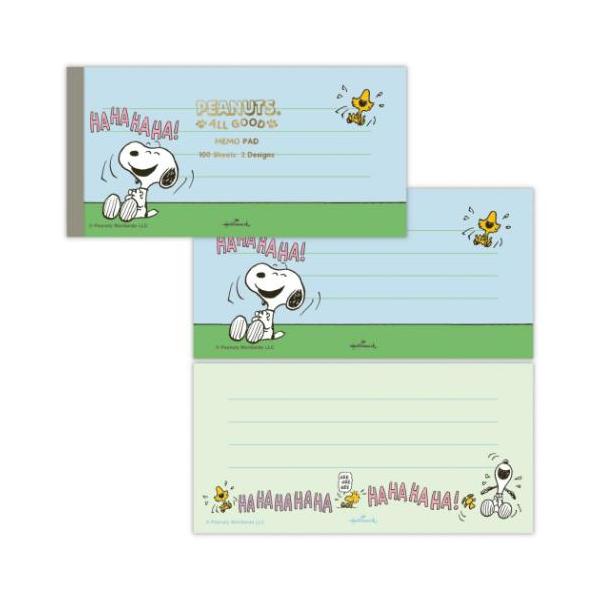 「メモ帳」 スヌーピー ピーナッツ キャラクター メモ帳 メモパッド 「ENJOY」をテーマにした横型メモ 大人気PEANUTS/SNOOPYからまたまた可愛いアイテムが登場「ALL GOOD　すべてよし！人生で起こるどんなことも良いことだ...