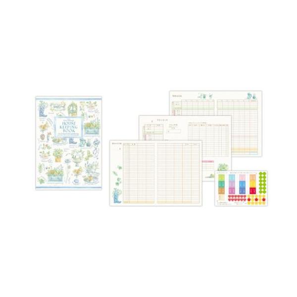 「マザーグッズ」 ハウスキーピングブック 簡単スッキリ家計簿 日付なしのタイプ ハーブカタログブルー 日本ホールマーク フレッシュなハーブ柄の大人っぽい家計簿 フレッシュなハーブ柄の大人っぽい家計簿（1）項目が少なくてスッキリ （2）色分け...