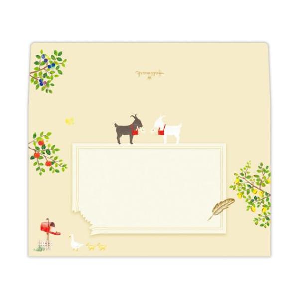 「封筒」 封筒 レターパッド用封筒 シロヤギクロヤギ 日本ホールマーク 童謡の世界から届いたやさしい封筒 お手紙を書くシーンと親和性の高い童謡「やぎさんゆうびん」の世界観をテーマに、海外の絵本の装丁をイメージしてデザインしました。お手紙の左...