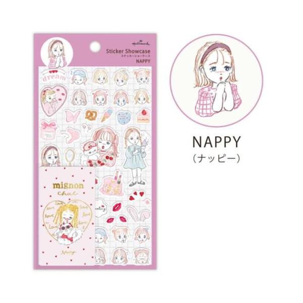 「その他シール」 シールシート NAPPY ステッカーショーケース ガール 日常を可愛く残すライフログ用シール 手帳デコや日々の記録を可愛く彩るシールセットが登場！日常のワンシーンや感情 体調を表現した小さな粒シールと、スマホケースやノート...
