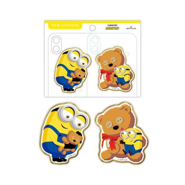 「ステッカー：キャラクター」 ミニオンズ ダイカットシール ペアステッカー MNペアボブ＆ティム ユニバーサル映画 日本ホールマーク お揃いで楽しむ。2枚セットステッカー ちょっと違うからもっと可愛い！一人で使っても、誰かとシェアしても楽し...