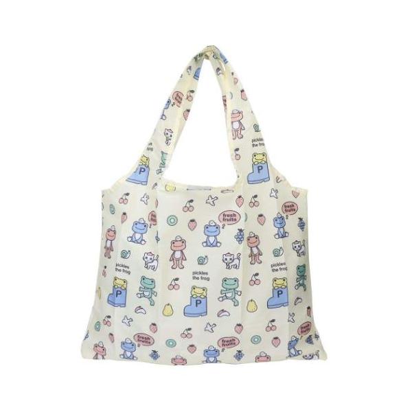 「エコバッグ」 かえるのピクルス 折りたたみショッピングバッグ エコバッグ always fruits キャラクター コンパクトに折りたためるから持ち運びやすい 大人気[ピクルス ザ フロッグ/かえるのピクルス]グッズにまたまた可愛いnew...