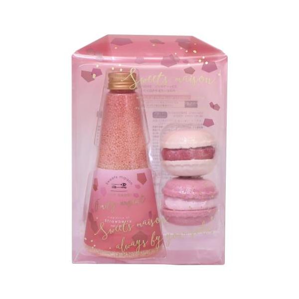 「入浴剤」 入浴剤 sweets maison スウィーツメゾン Bath beads＆macaron fizz 2p set ノルコーポレーション いちごの香りがあふれだす限定ストロベリーシリーズ 誰もが子供の頃 夢に見たお菓子の家…甘く...