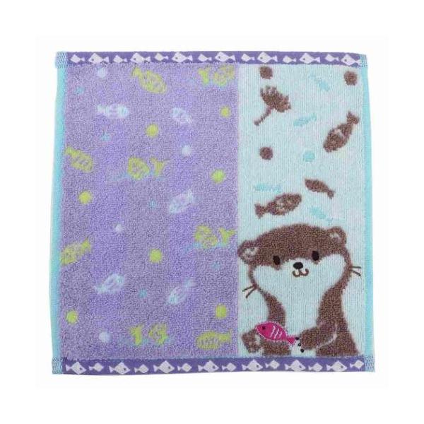 「ハンドタオル」 ミニタオル Fu re ru タオルチーフ ホイップクリーム カワウソ パープル 日繊 自然にふれる。思い出にふれる。優しさにふれる。 毎日が楽しくなるキュートなタオルシリーズこちらはとってもかわいい[ミニタオル]コットン...