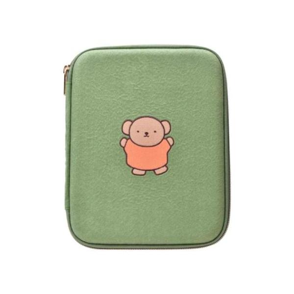 「トラベルポーチ」 ミッフィー PUPU FELT ププフェルト マルチポーチ パスポートケース ボリス グリーン ディックブルーナ 絵本キャラクター プレス成形されたぷっくりフェルトの雑貨シリーズ ディックブルーナの人気絵本[miffy/...