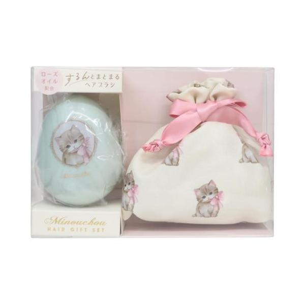 「ブラシ くし」 ヘアブラシ＆巾着 ミヌシュ ブラシ ねこ クーリア マンチカン 可愛らしいねこたちと過ごす、癒しと贅沢なひととき クラシカル＆ロマンティックな世界観の「ミヌシュ」シリーズこちらはプレゼントにもぴったりな[ヘアブラシ＆巾着]...