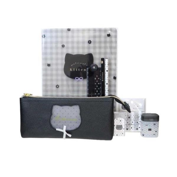 「文房具セット」 文具セット モフモフアニマルズ 8点文房具セット ブラック ドット 新学期準備文具 入学新学期にぴったりな文具8点セット 新学期にぴったりな可愛らしいステーショナリーシリーズこちらは大好評の文具がパックになった[文房具8点...