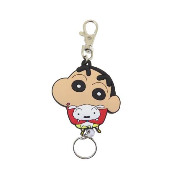 「キーホルダー」 クレヨンしんちゃん ラバーリールキーホルダー キーリング しんちゃん＆シロ N2 アニメキャラクター リールが伸びて付けたまま鍵が開けれる便利なラバーキーホルダー 大人気アニメ[クレヨンしんちゃん]グッズにまたまた可愛いn...
