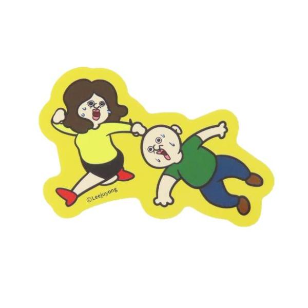 「ステッカー：キャラクター」 パンパンくんの日常 キャラクター ダイカットシール 耐水ステッカー オクジ イエロー 人気爆発中の「パンパンくんの日常」のステーショナリーシリーズ 韓国のZ世代に人気のキャラクター[パンパンくんの日常]グッズに...