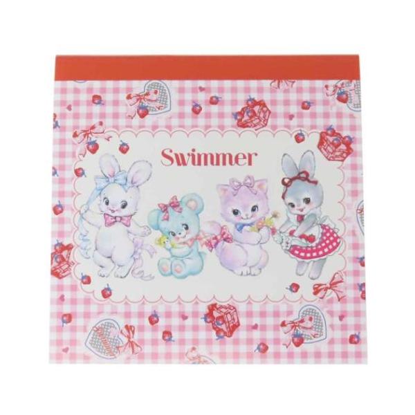 「メモ帳」 メモ帳 スイマー 四角メモ 動物ミックス SWIMMER 新学期の準備はお済みですか？可愛い文具で揃えちゃおう 人気雑貨ブランド[SWIMMER/スイマー]グッズにまたまた可愛いNEWアイテムが登場こちらはかわいい[四角メモ]た...