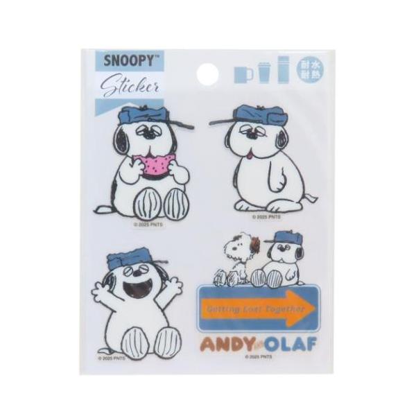 「ステッカー：キャラクター」 スヌーピー 耐熱耐水ステッカー ステッカー オラフ ピーナッツ スヌーピーのかわいいステッカー 大人気PEANUTS/SNOOPYグッズにまたまた可愛いnewアイテム登場こちらは水や熱に強い貼って剥がせるステッ...