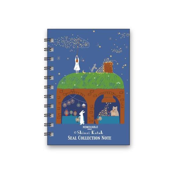 「シール帳」 シール手帳 Shinzi Katoh シール帳 ランプ星 シール堂印刷 シールのコレクションを可愛い手帳にまとめちゃおう 熊本県出身の雑貨デザイナー絵本作家[Shinzi Katoh/シンジ カトウ]の新作雑貨が登場こちらはレ...