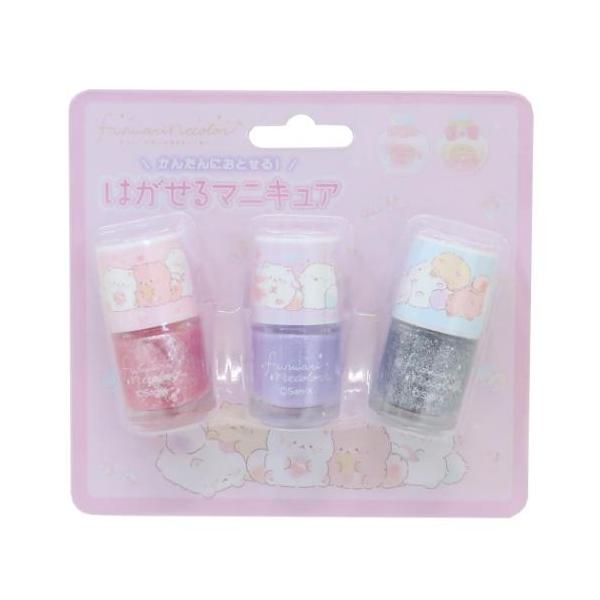 「コスメ雑貨」 ピールオフネイルアート ふんわりねころん はがせるマニキュア３本セット サンエックス キッズコスメ 除光液を使わず簡単に落とせるマニキュアセット サンエックスの大人気キャラクター[ふんわりねころん]グッズにまたまた可愛いne...