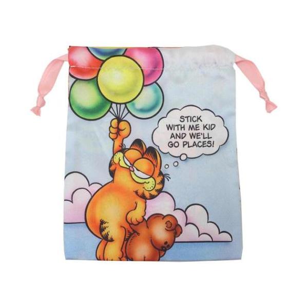 「巾着袋」 巾着袋 ガーフィールド リボン巾着 きんちゃくポーチ コミック 小物入れ 小物の収納に便利なきんちゃくポーチ 1979年に誕生した猫の[ガーフィールド/GARFIELD]グッズにまたまた可愛いnewアイテム登場こちらはかわいい[...