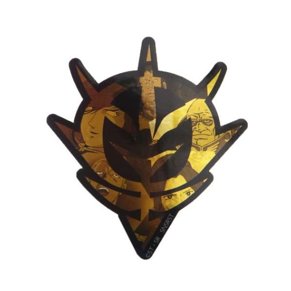 「ステッカー：キャラクター」 機動戦士ガンダム アニメキャラクター ダイカットシール キャラクターステッカー ジオン公国軍マーク ゴールド 車やバイク、カバンやステーショナリーなどいろんなトコに… 40年以上に渡り根強い人気を誇る[機動戦士...