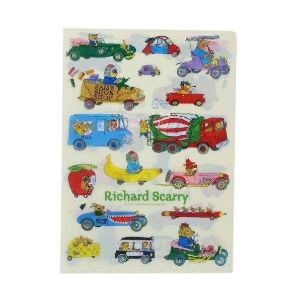 「A4クリアファイル」 クリアフォルダー リチャードスキャリー A4クリアファイル シングル くるま 新入学 大切な書類やプリントもお気に入りのファイルで可愛く整理 アメリカの人気絵本作家[Richard Scarry/リチャード スキャリ...